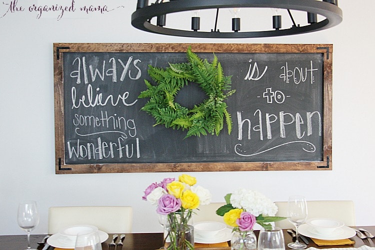 How To Make A Super Simple Extra Large Chalkboard - The Organized Mama