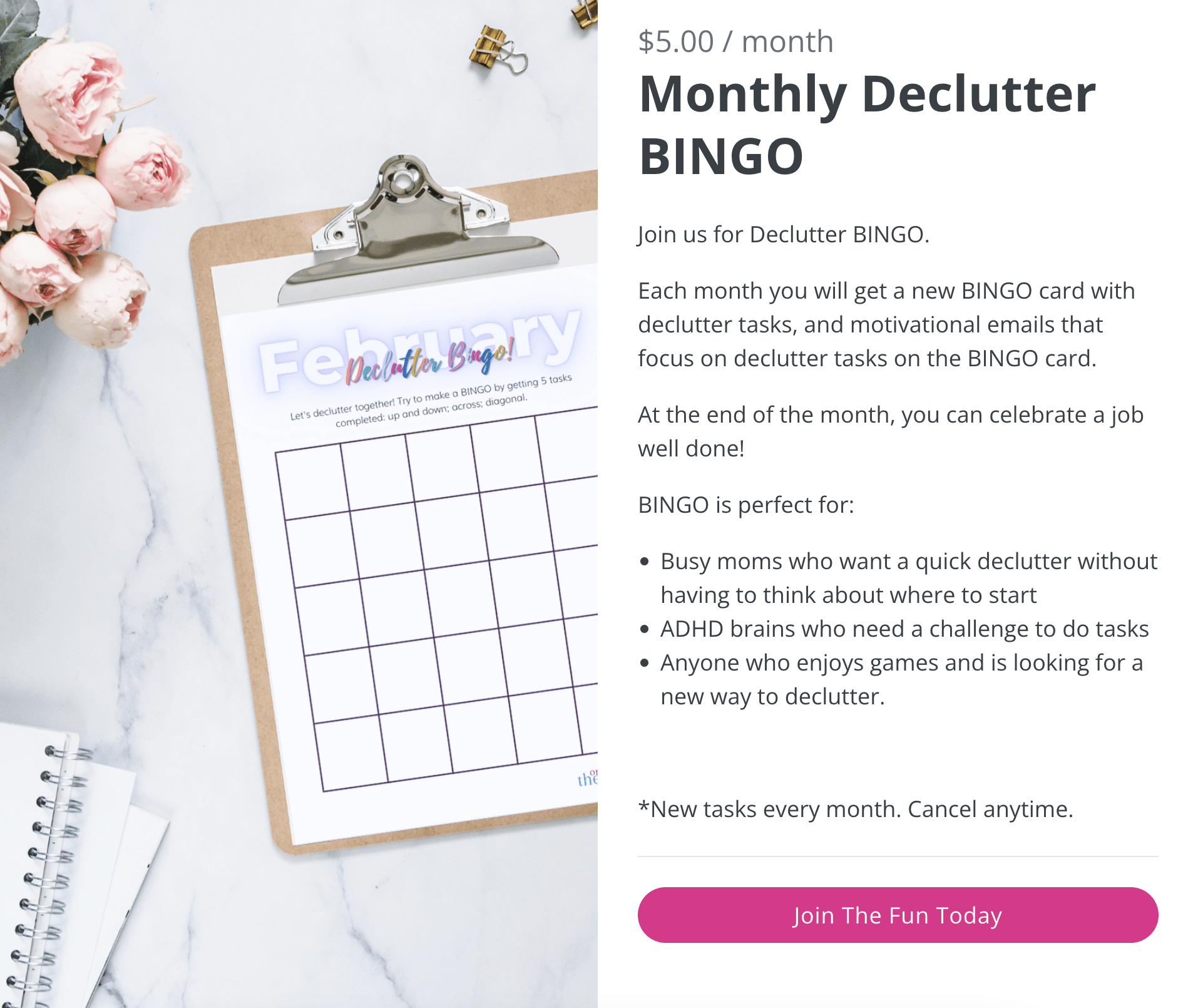 Declutter Bingo: A Fun & ADHD-Friendly Way to Tidy Up - The Organized Mama
